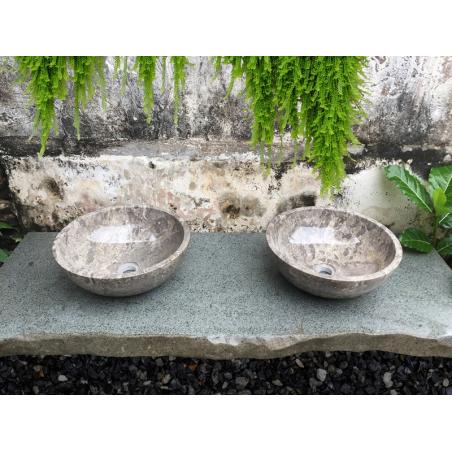 PAIR OF MARBLE WASHBASINS EVANS