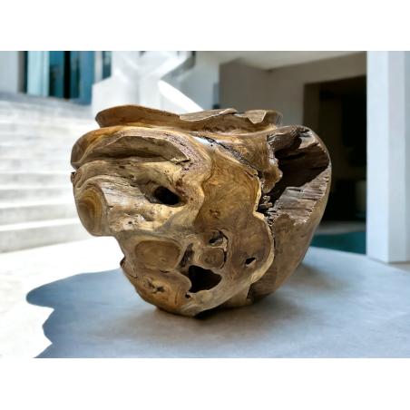 LARGE TEAK VASE VULCANO