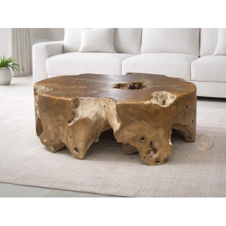 Tavolino Rotondo In Radice Di Teak Hampstead - Arrelart