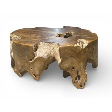 Tavolino Rotondo In Radice Di Teak Hampstead - Arrelart