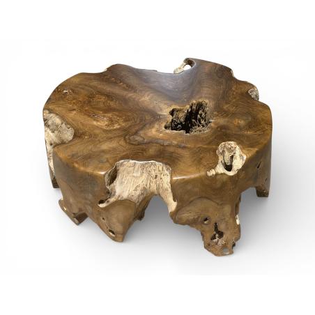 Tavolino Rotondo In Radice Di Teak Hampstead - Arrelart