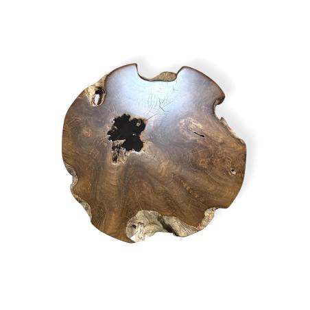 Tavolino Rotondo In Radice Di Teak Hampstead - Arrelart