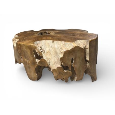 Tavolino Rotondo In Radice Di Teak Hampstead - Arrelart