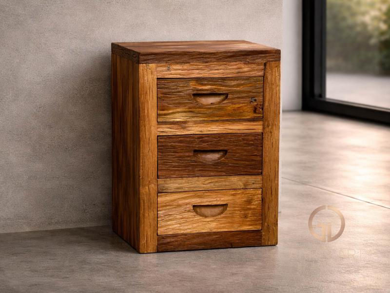 SMALL TEAK WOOD CHEST OF DRAWERS MESSINA